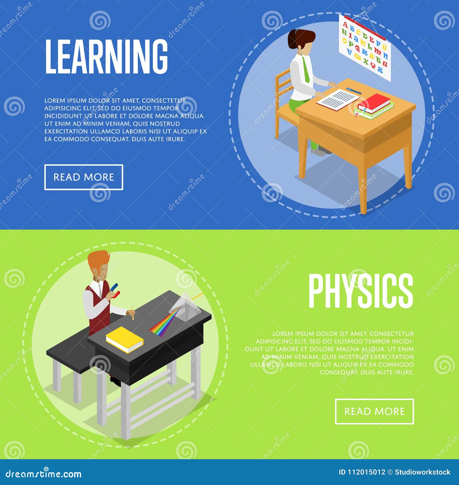 Physics and Language Studying at School Stock Vector - Illustration of ...