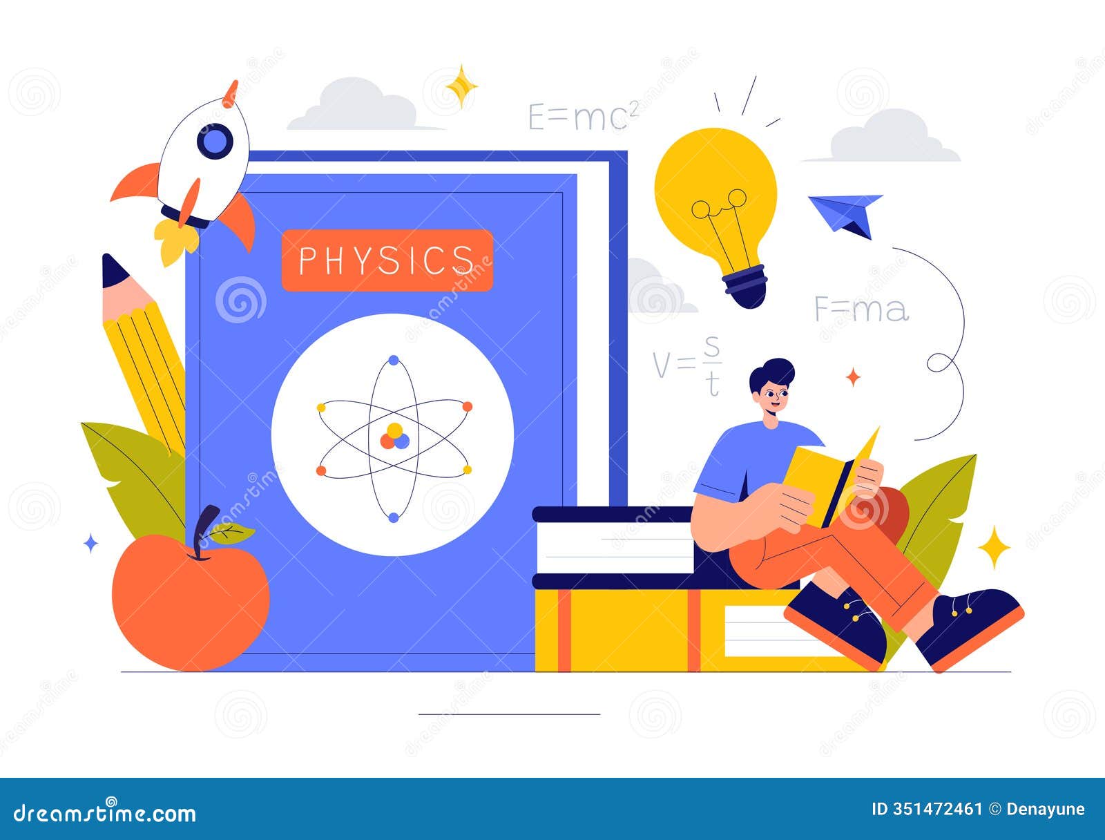 Physics Learning Vector Illustration Featuring Students Exploring ...