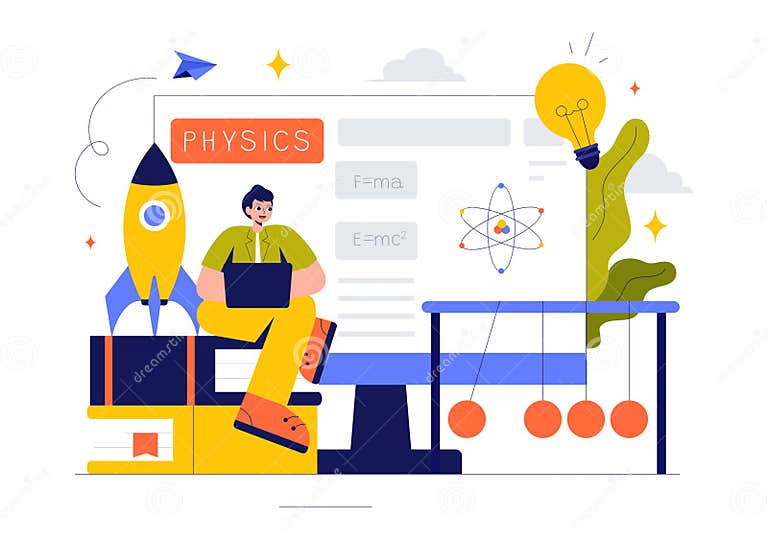 Physics Learning Vector Illustration Featuring Students Exploring ...