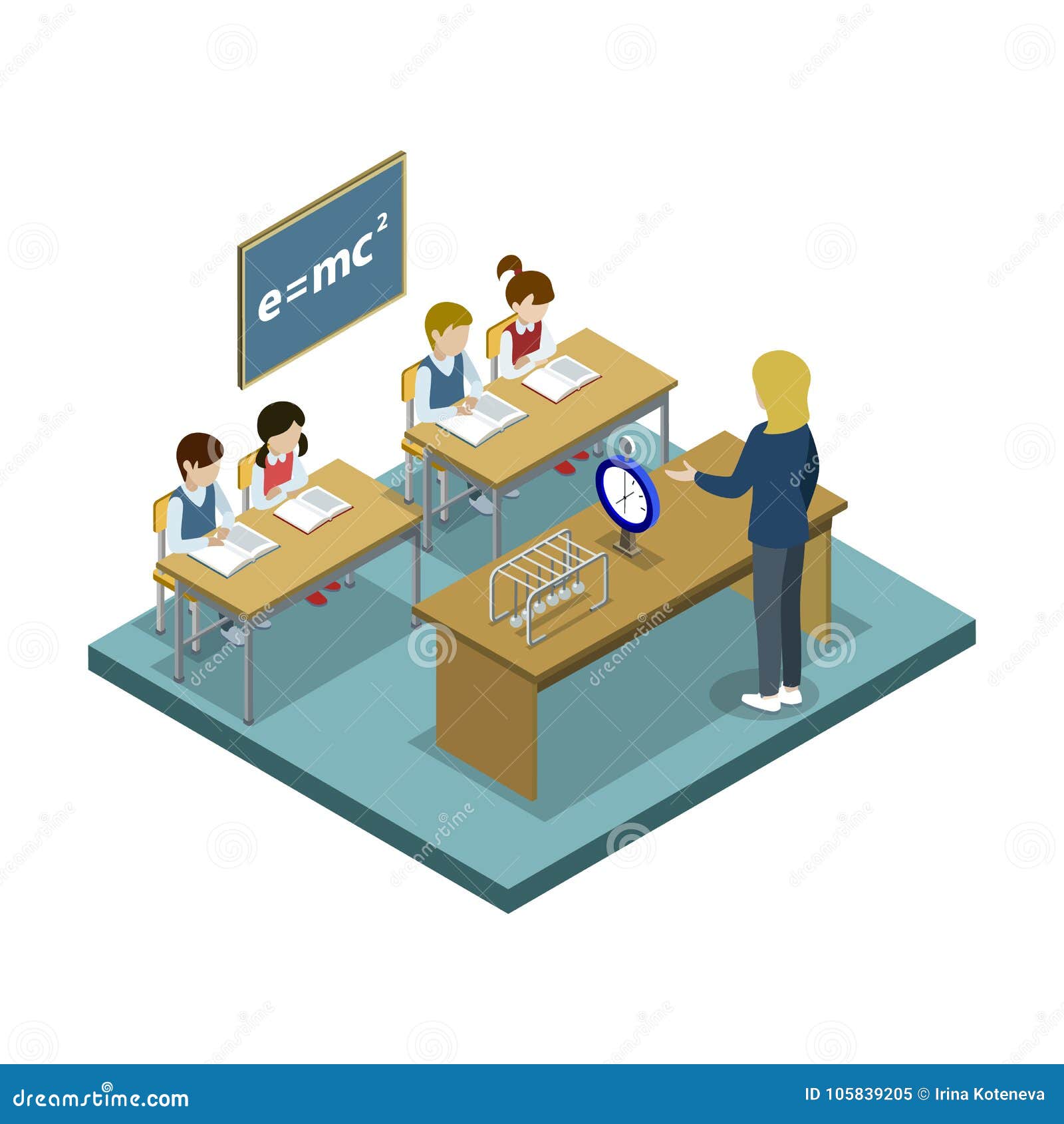 Physics Lesson at School Isometric Icon Stock Vector - Illustration of ...