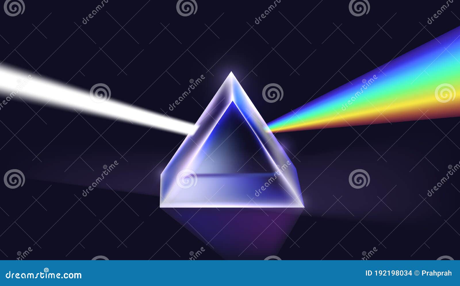 Physics Light Passing through a Triangular Prism Stock Illustration ...
