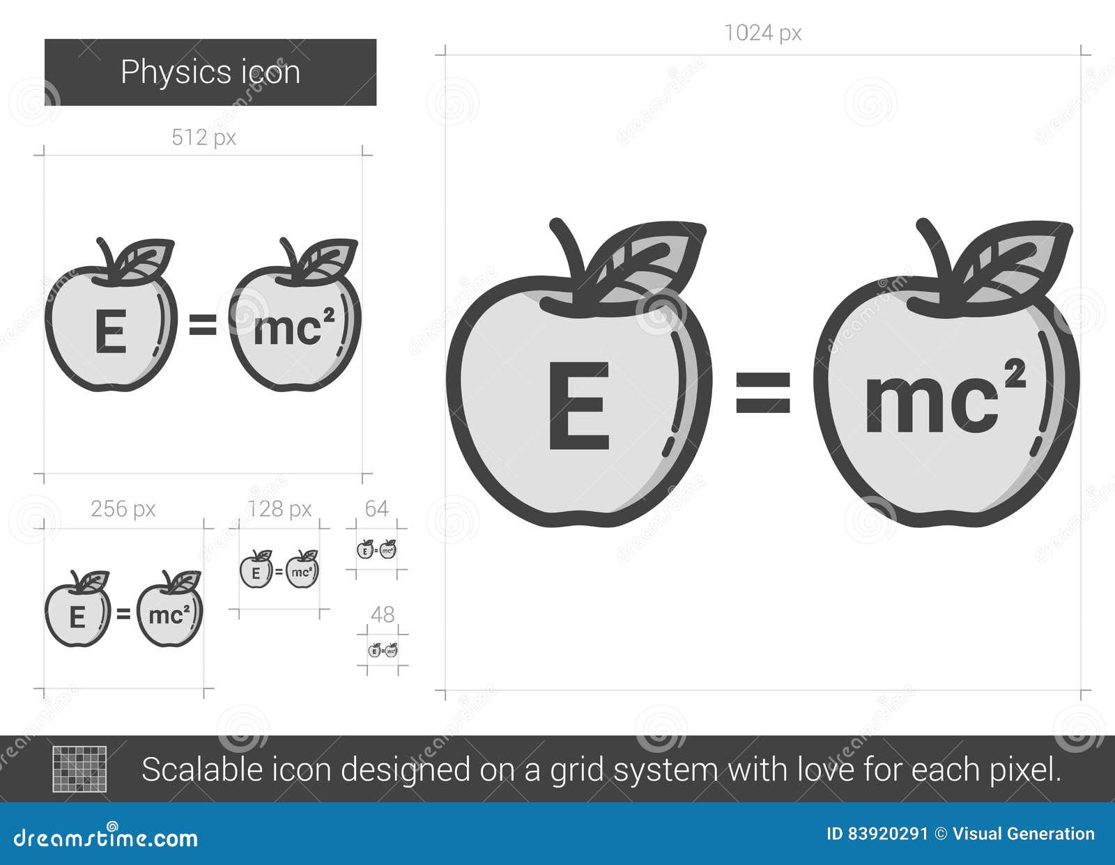 Emc2 Physics, Maths Icon Cartoon Symbols Background Vector Design ...
