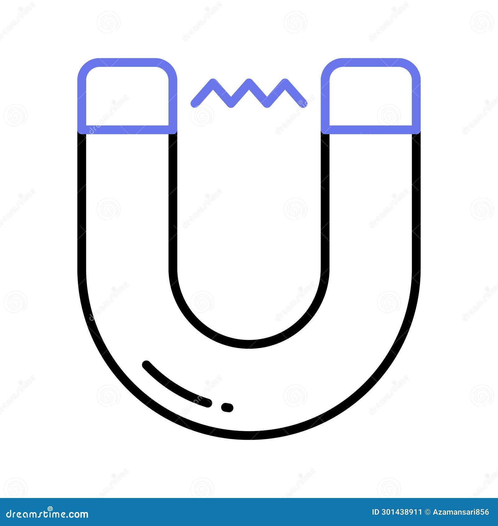 Physics Magnet Icon in Flat Style, Scalable Vector of Attraction Stock ...