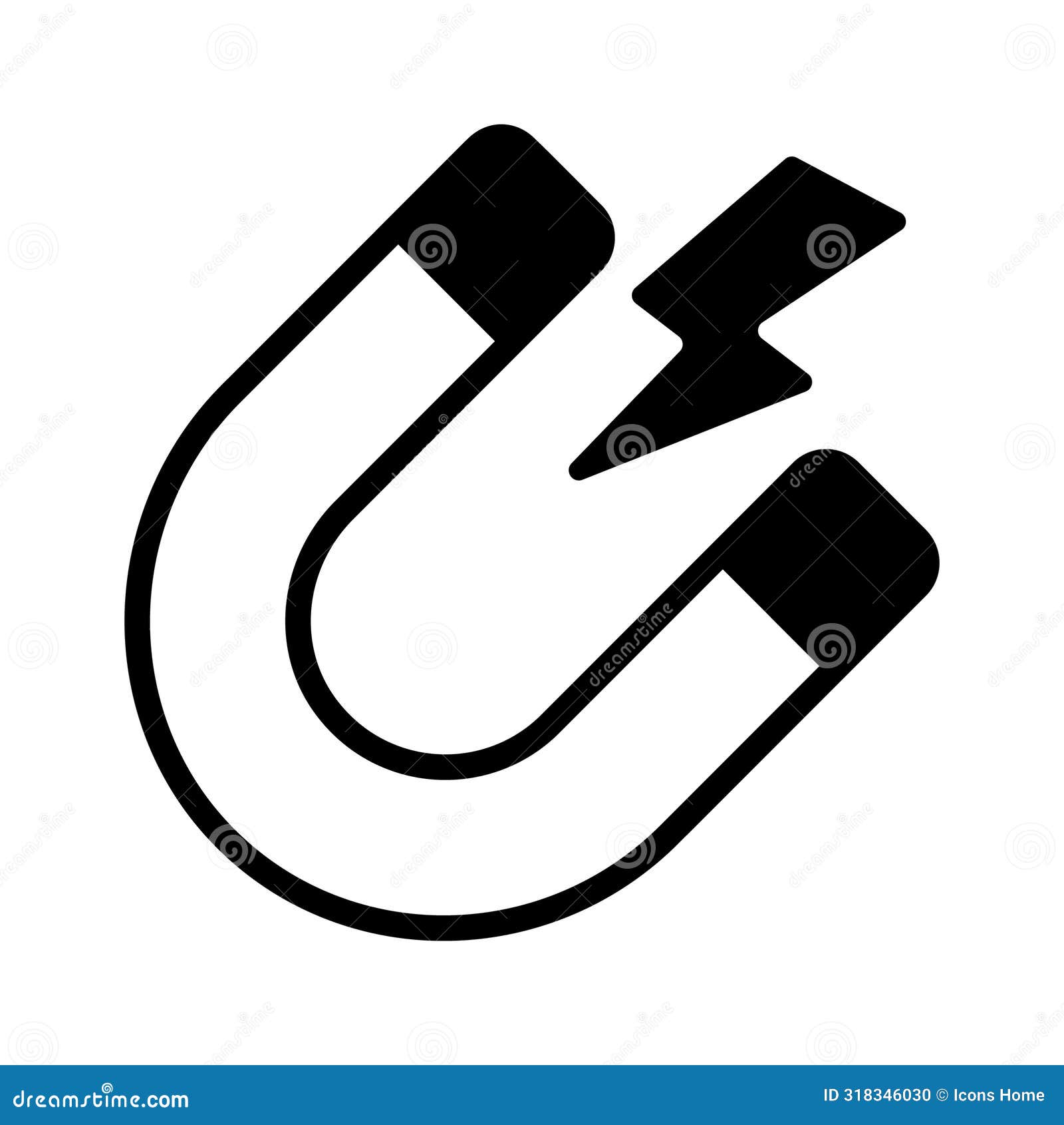 Physics Magnet Icon in Flat Style, Scalable Vector of Attraction Stock ...