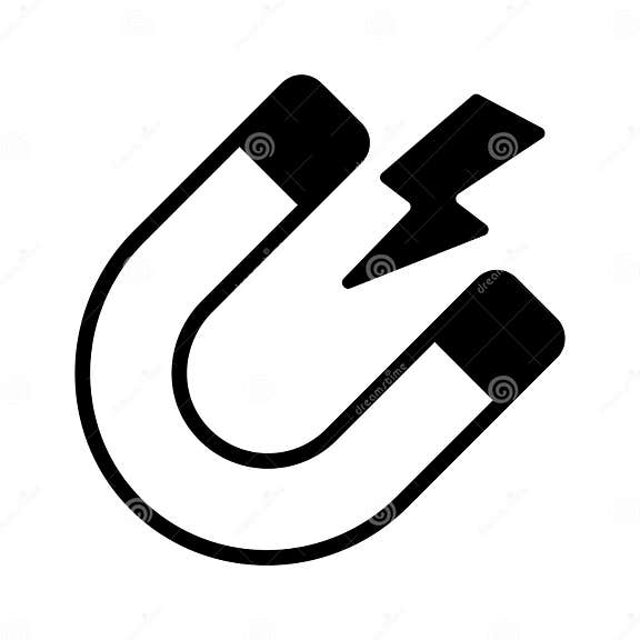 Physics Magnet Icon in Flat Style, Scalable Vector of Attraction Stock ...