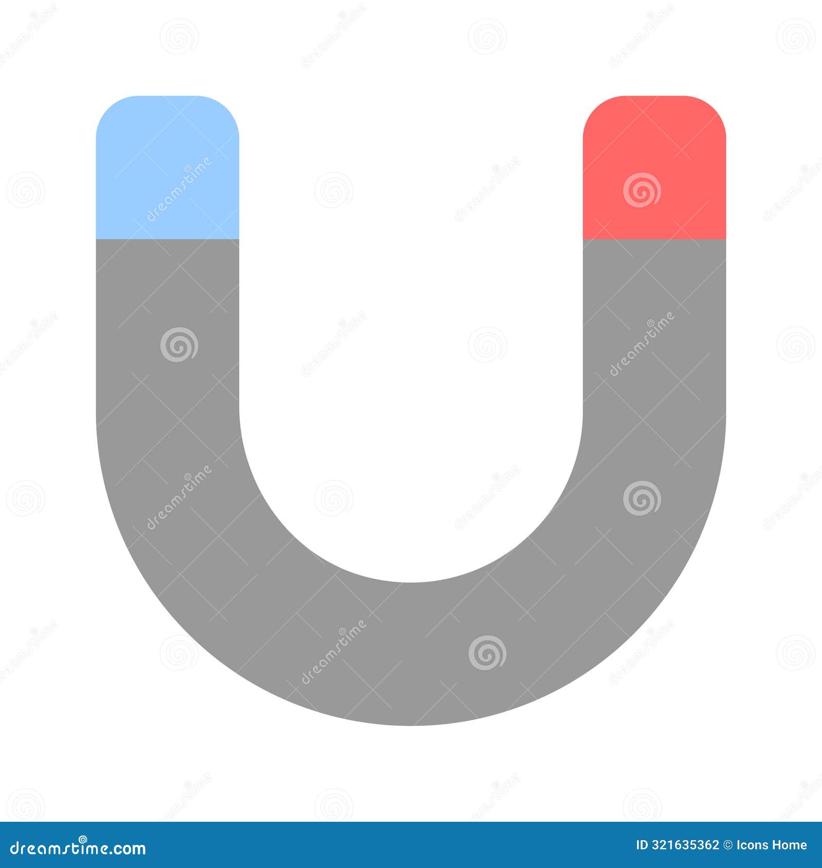 Physics Magnet Icon in Flat Style, Scalable Vector of Attraction Stock ...