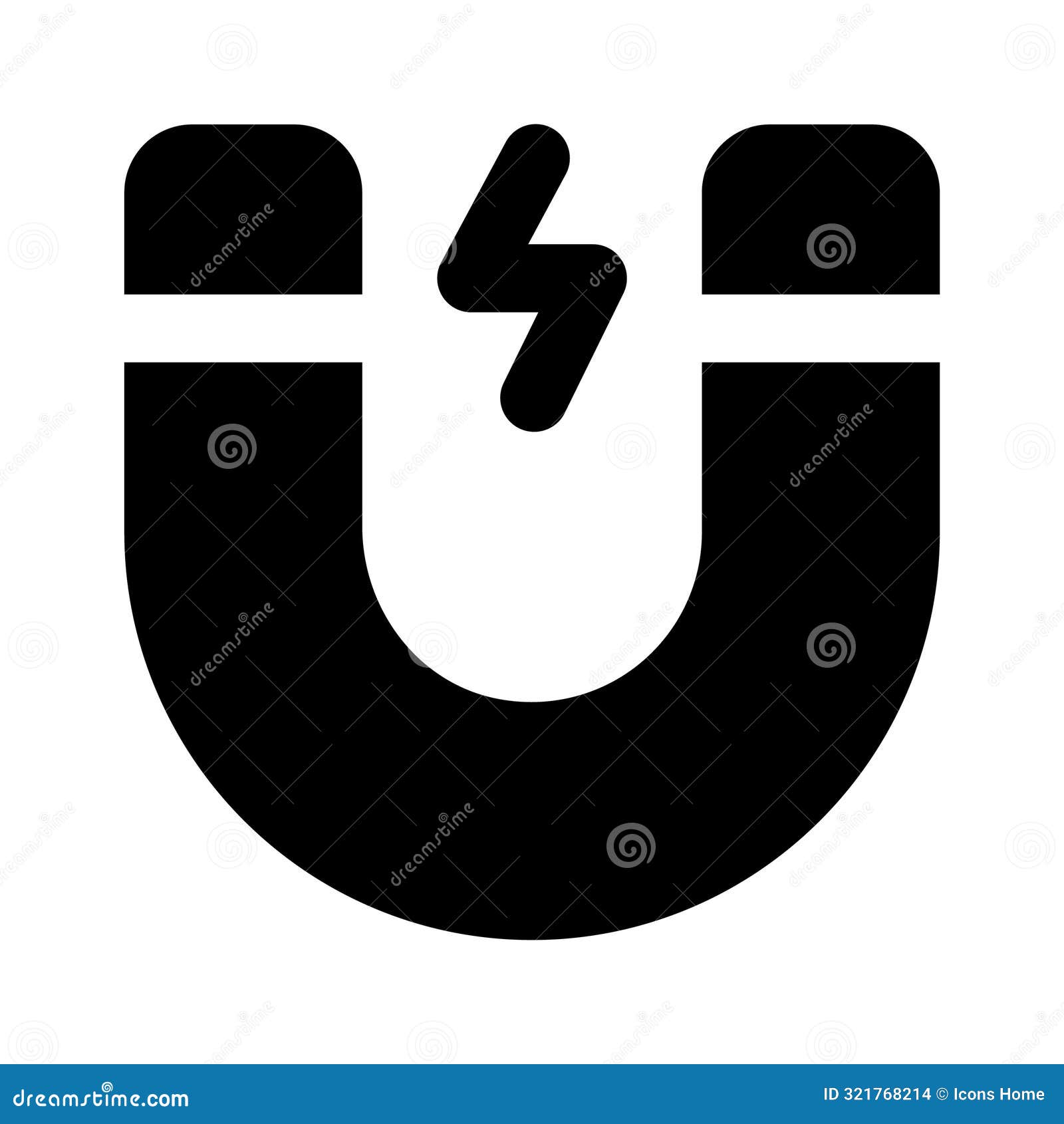 Physics Magnet Icon in Flat Style, Scalable Vector of Attraction Stock ...
