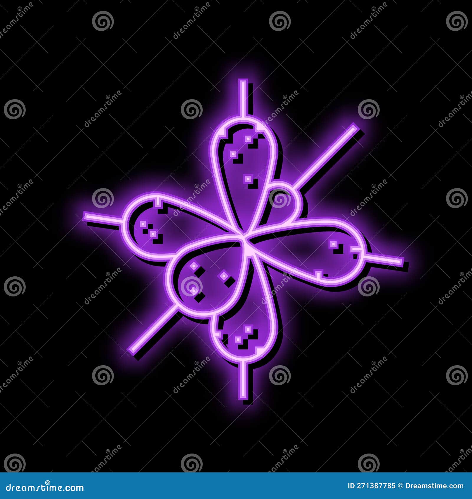 Physics Molecular Structure Neon Glow Icon Illustration Stock Vector ...