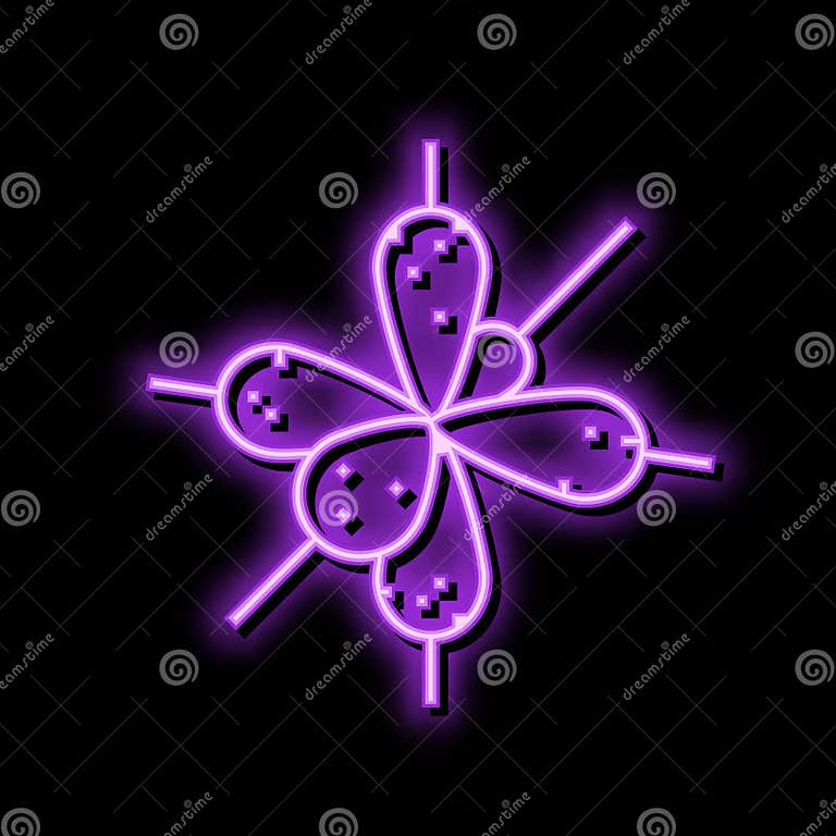 Physics Molecular Structure Neon Glow Icon Illustration Stock Vector ...