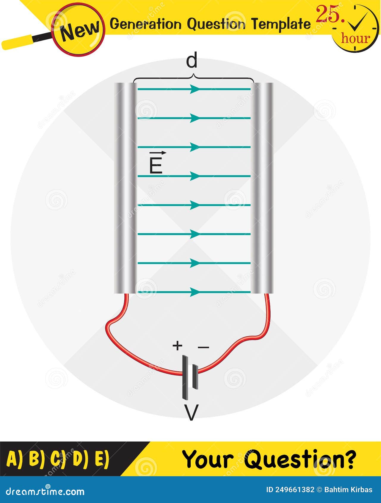 Physics, Parallel Plate Capacitor in Circuit, Capacitors, Circuit ...
