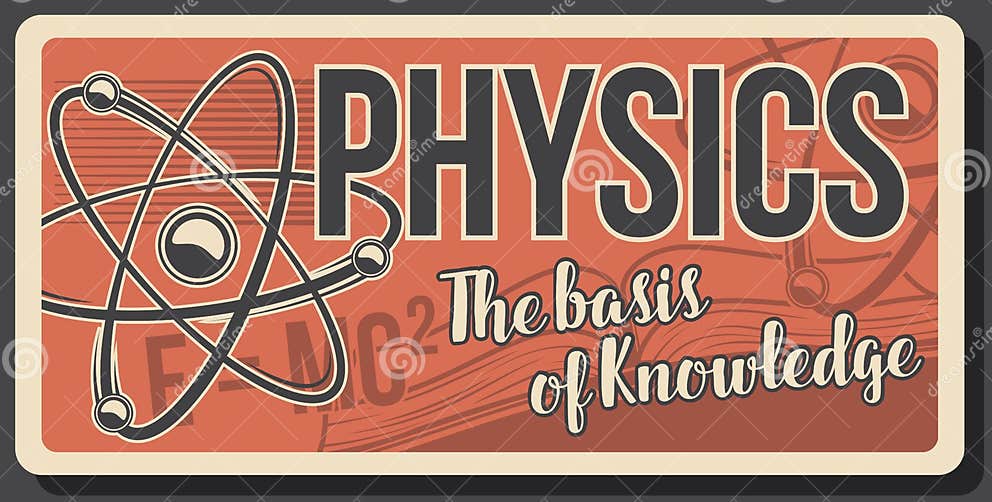 Physics Poster with Atom and Molecules Stock Vector - Illustration of ...