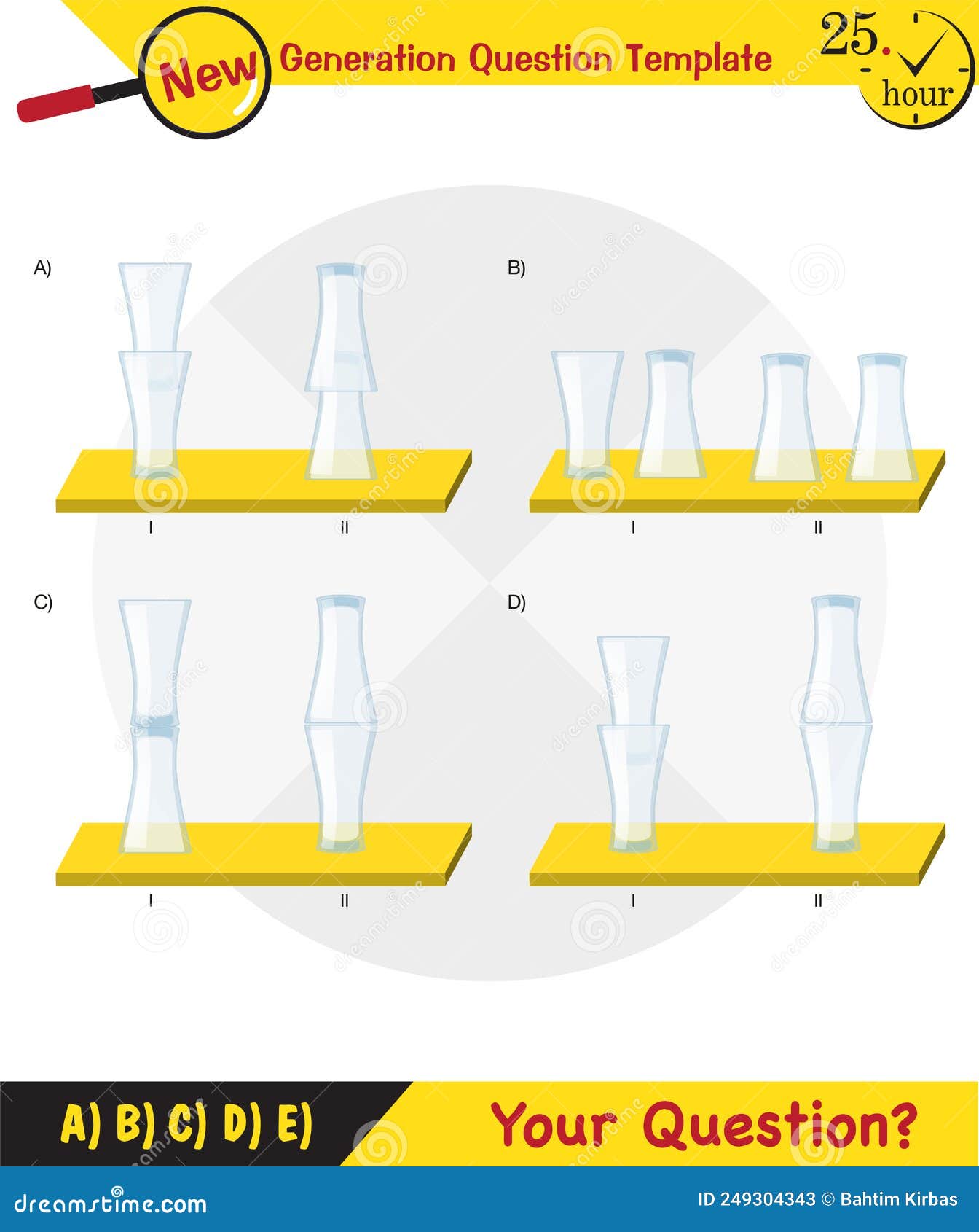 Physics, Pressure Of Liquids, Buoyant Forces Of Liquids Cartoon Vector ...