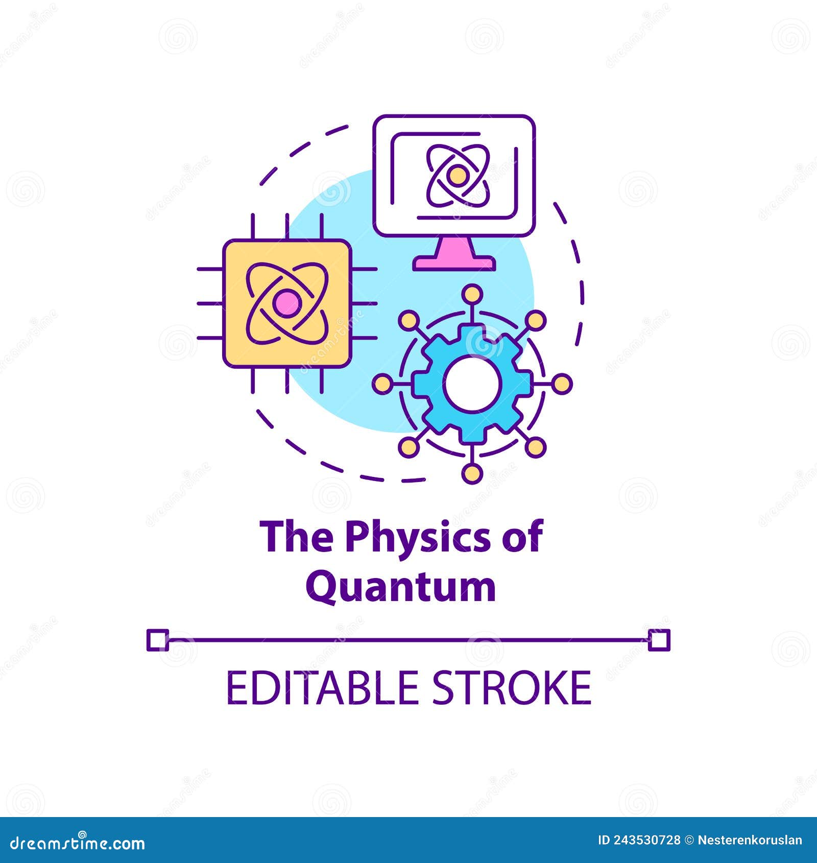 Physics of Quantum Concept Icon Stock Vector - Illustration of machine ...
