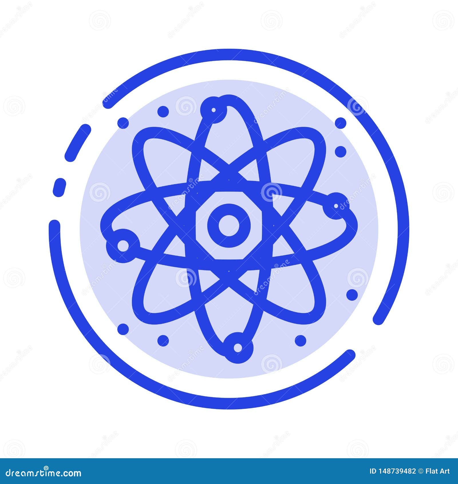 Physics, React, Science Blue Dotted Line Line Icon Stock Vector ...