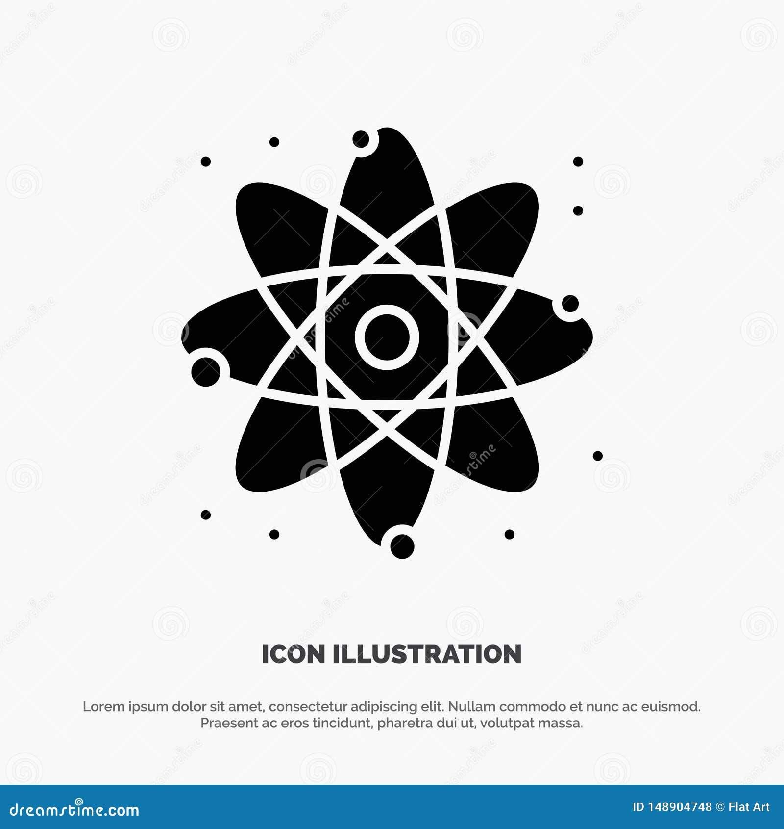 Physics, React, Science Solid Glyph Icon Vector Stock Vector ...