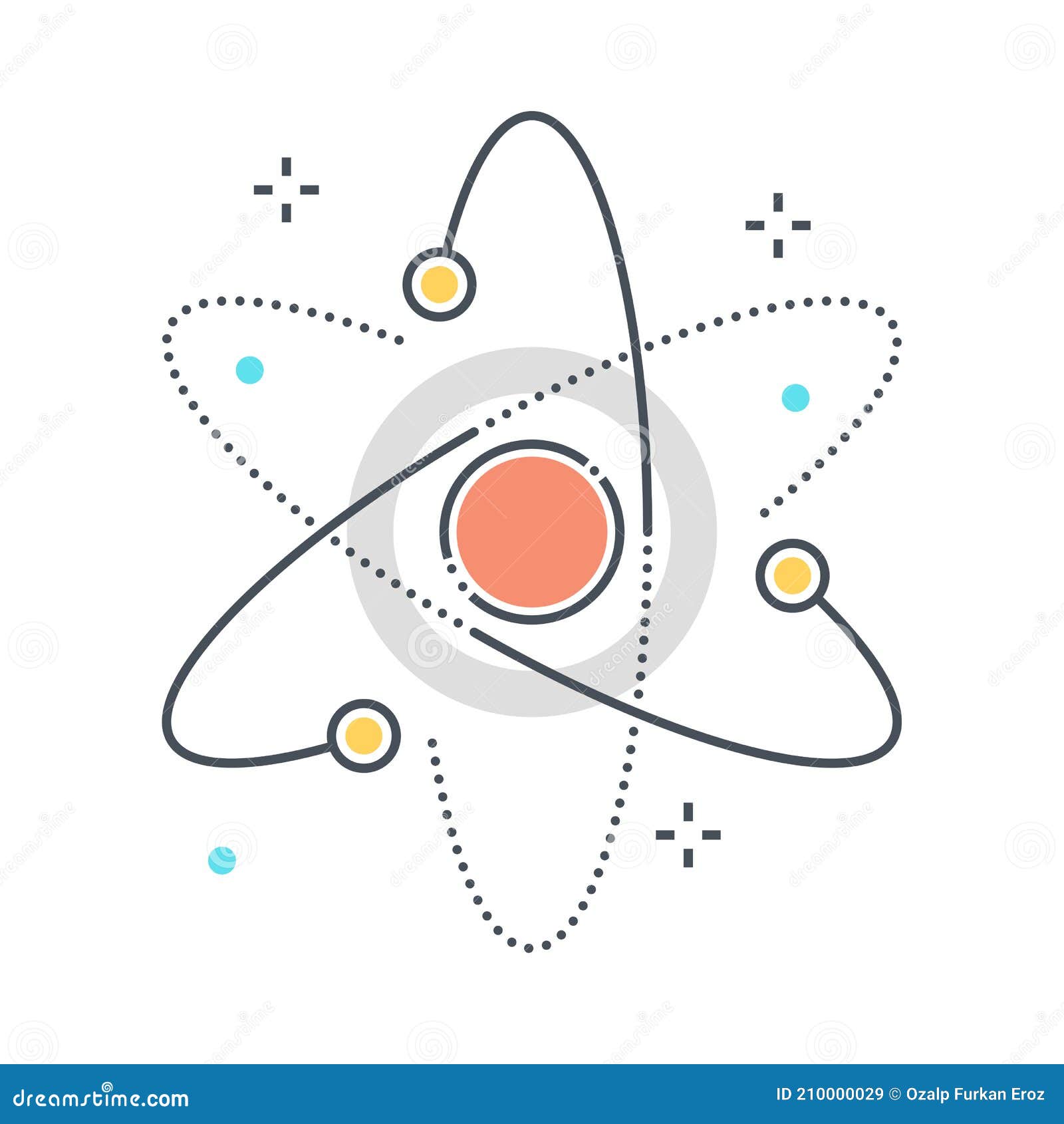 Physics Related Color Line Vector Icon, Illustration Stock Vector ...