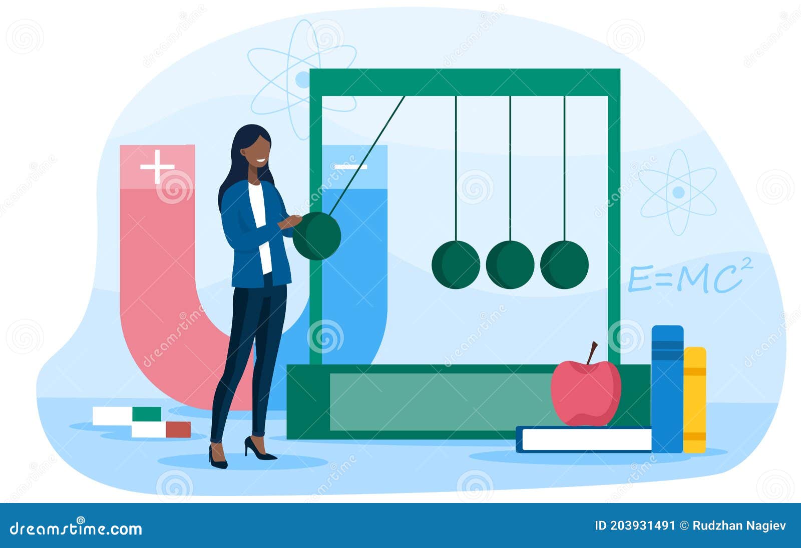 Physics School Subject Concept Stock Vector - Illustration of magnetic ...