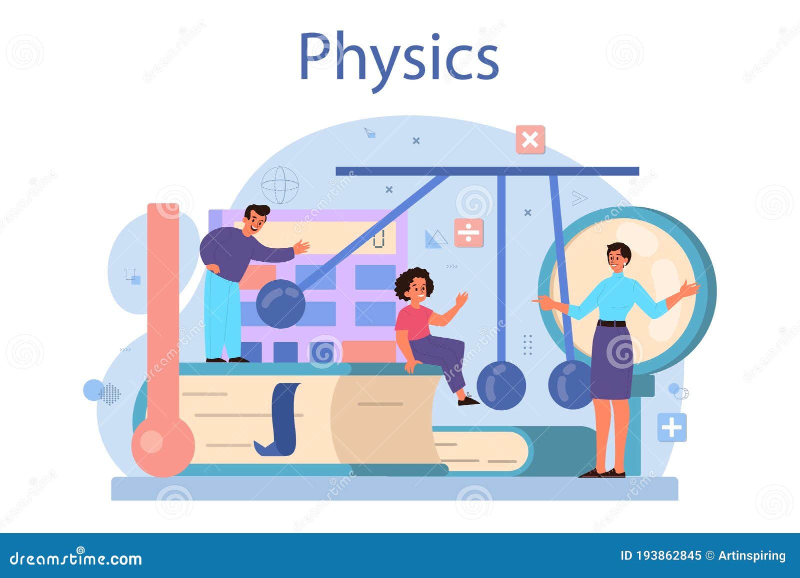 Physics School Subject Concept. Scientist Explore Electricity, Stock ...