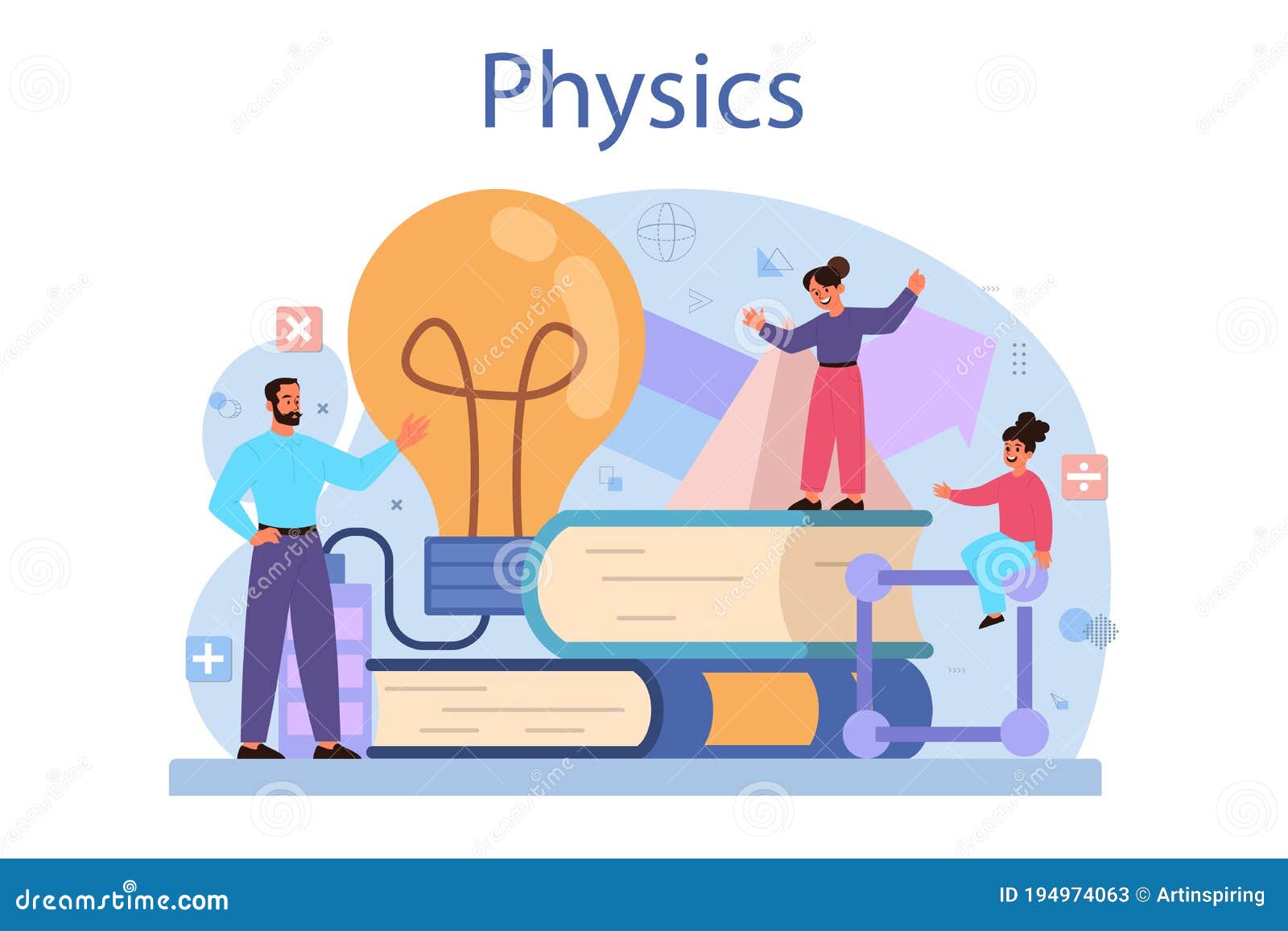 Physics School Subject Concept. Students Explore Electricity, Magnetism ...