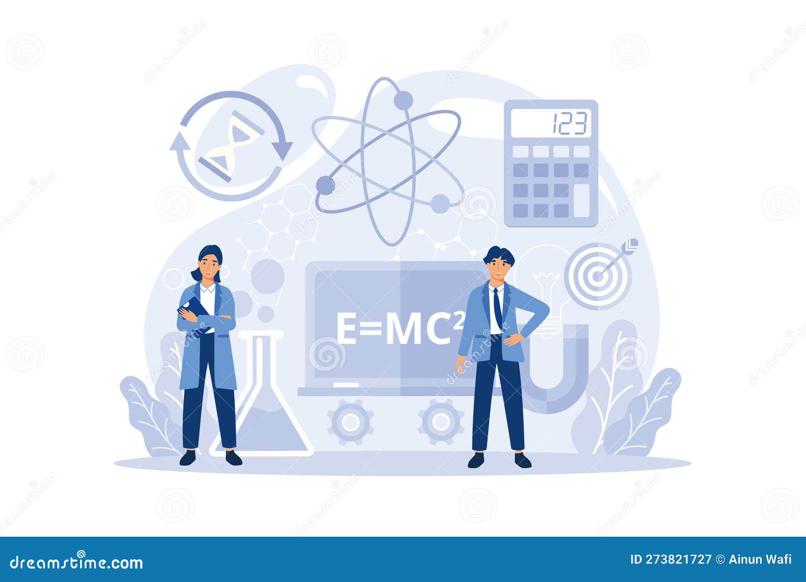 Physics School Subject Concept. Scientist Explore Electricity ...