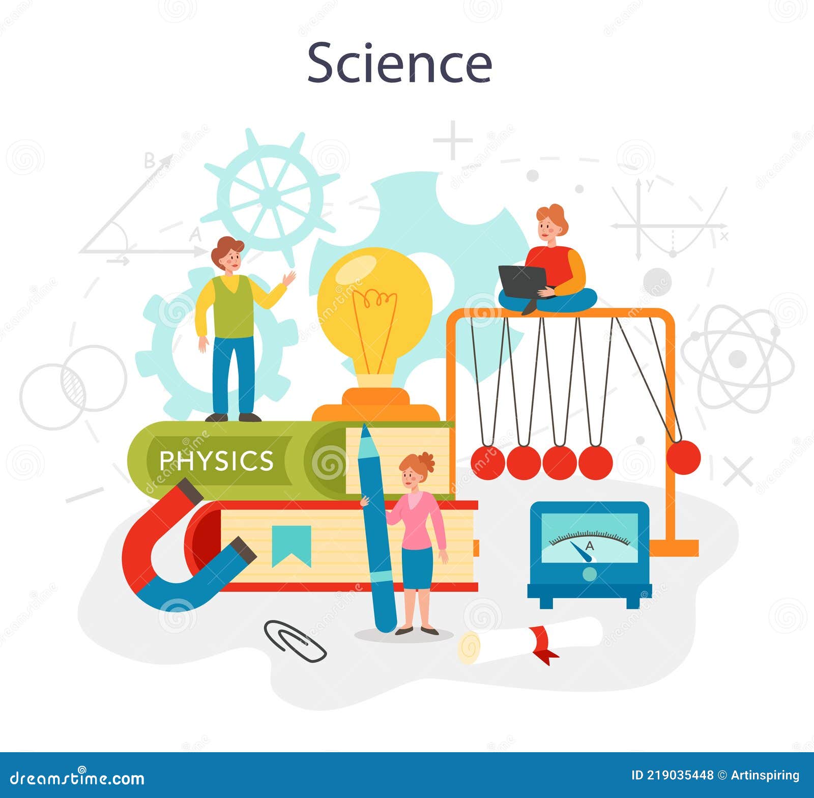 Physics School Subject Concept. Scientist Explore Electricity Stock ...