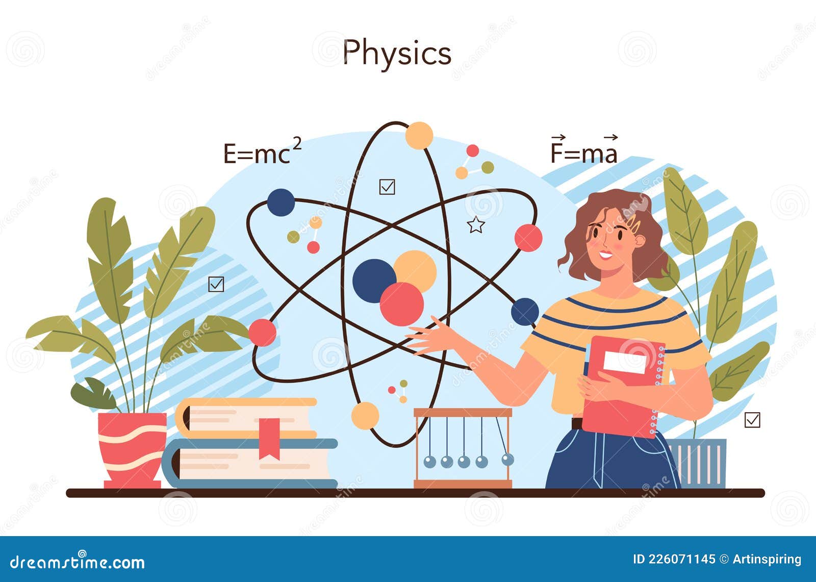 Physics School Subject Concept. Students Explore Electricity, Magnetism ...