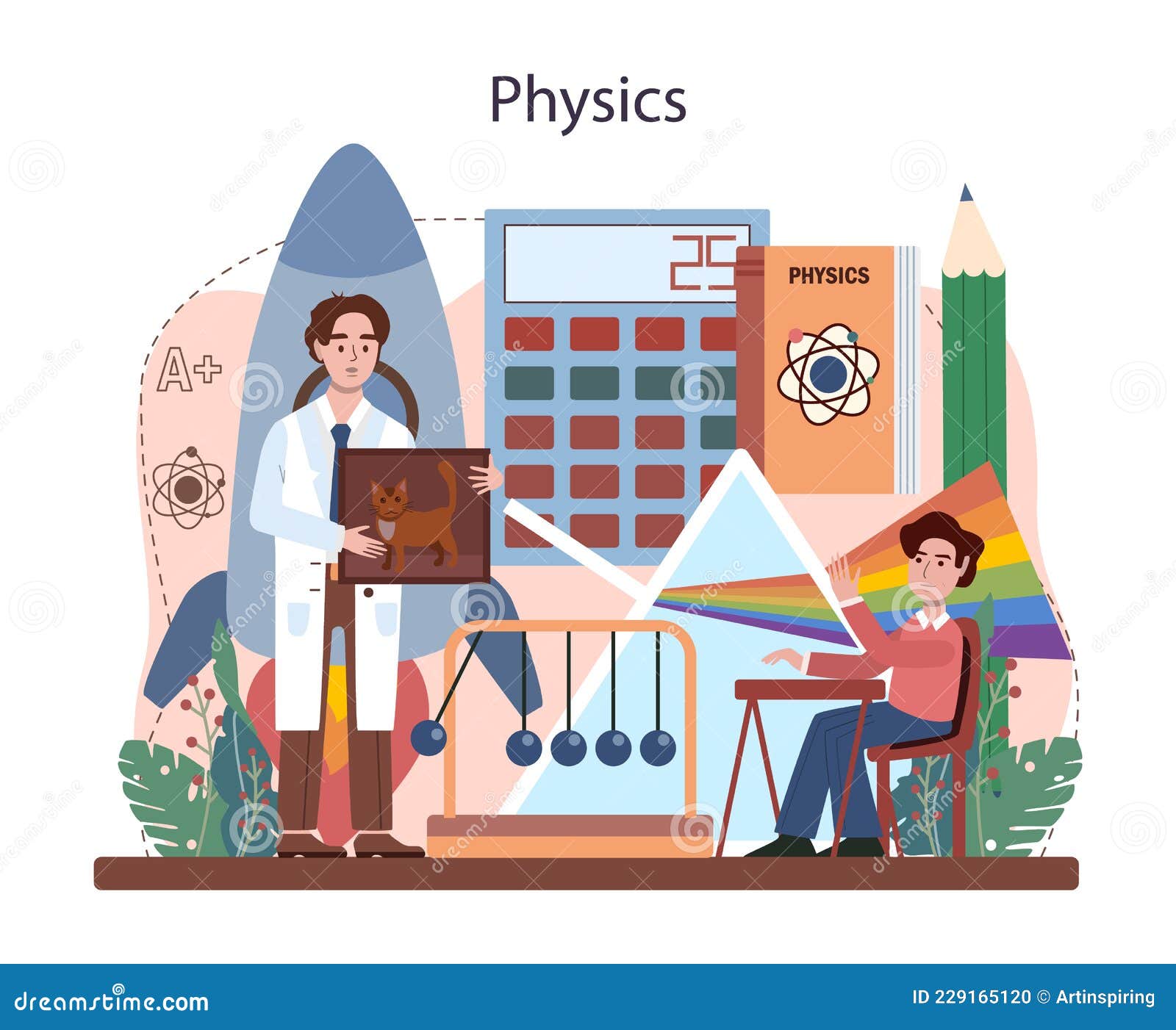 Physics School Subject Concept. Students Explore Electricity, Magnetism ...