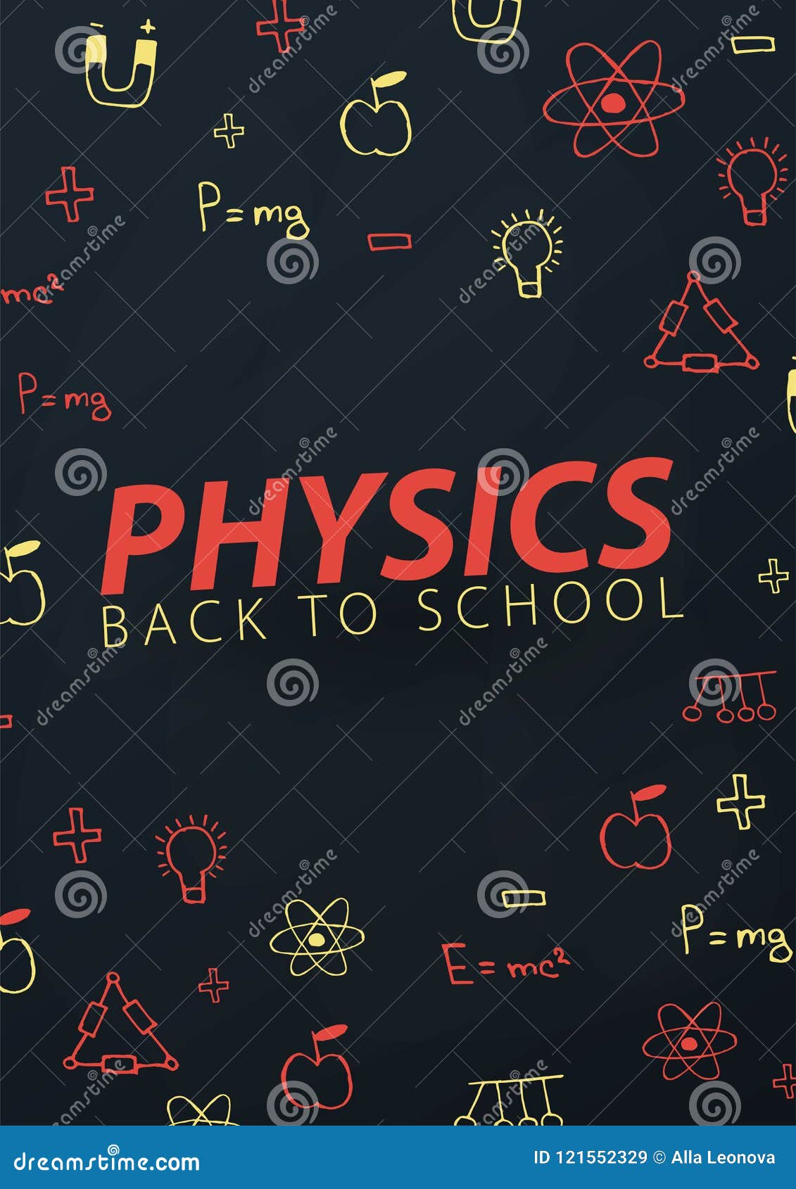 Physics School Subject with Hand-draw Doodles. Education Banner. Vector ...