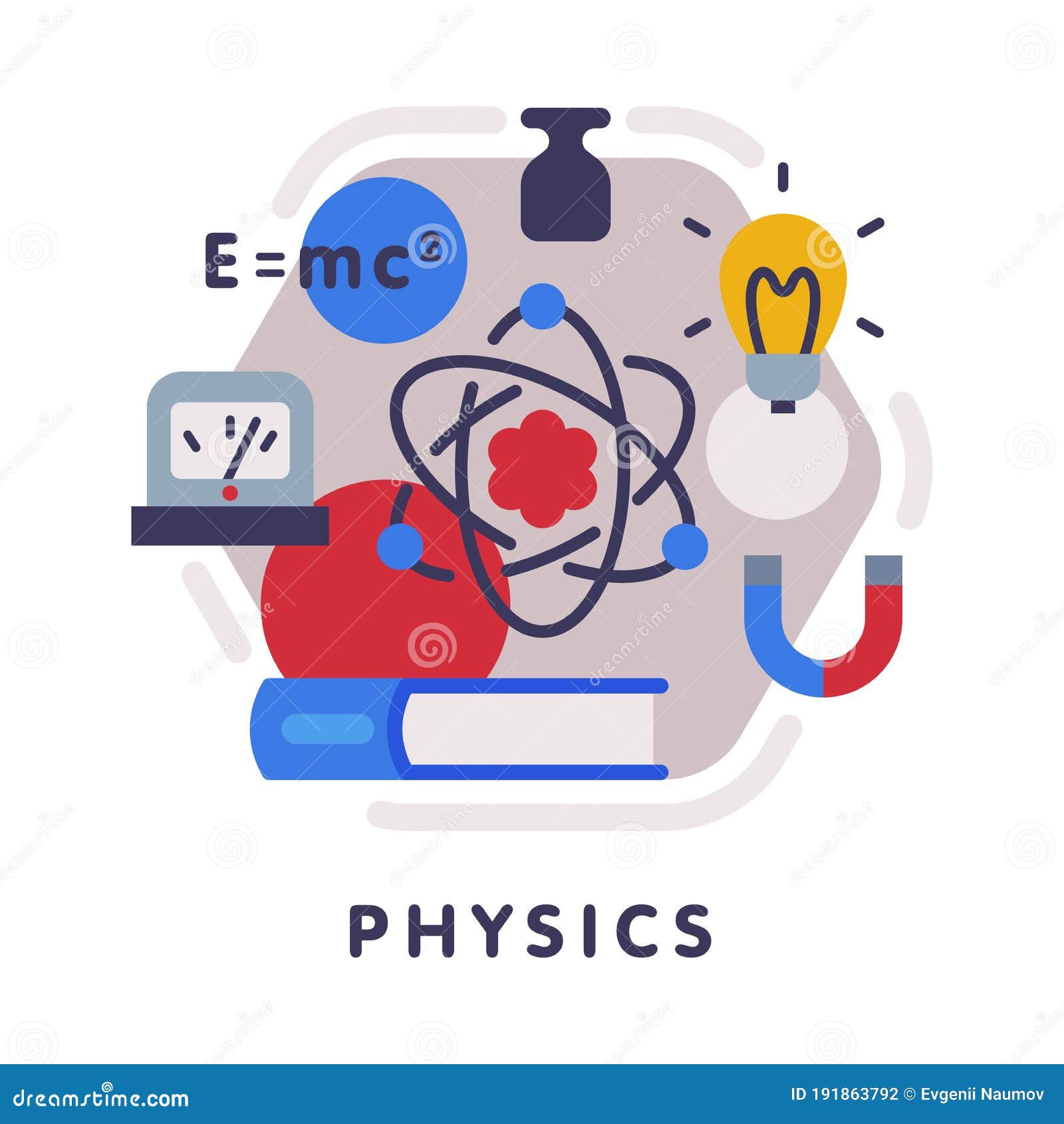 Physics School Subject Typographic Header Concept. Scientist Explore ...