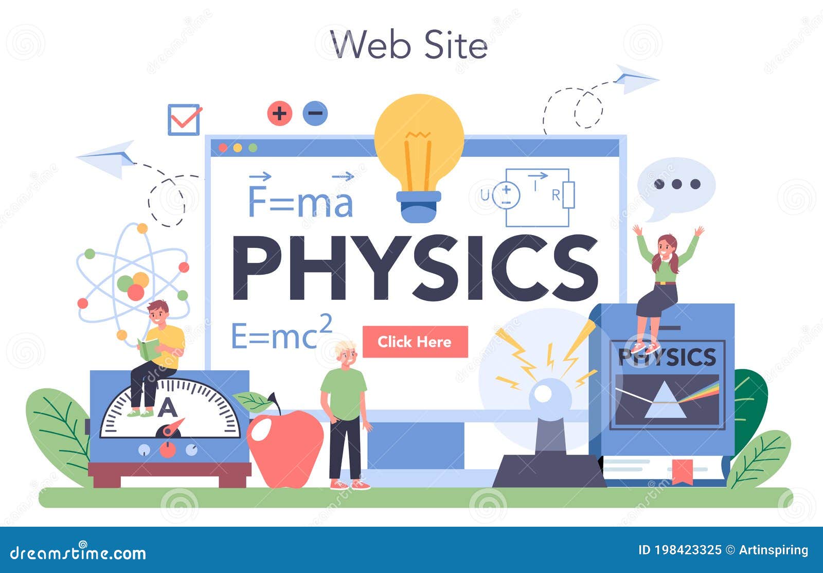 Physics School Subject Online Service or Platform. Scientist Explore ...