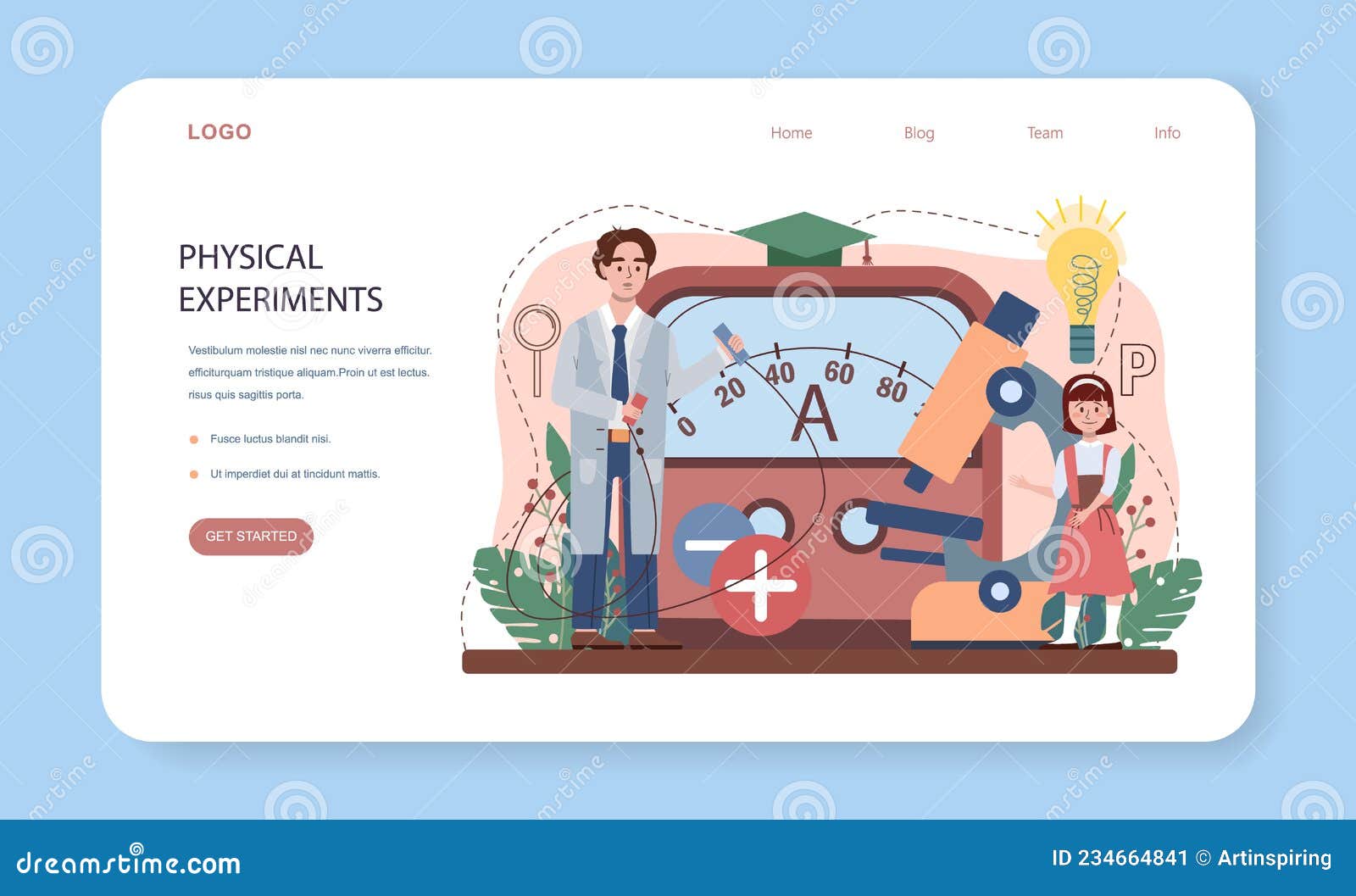 Physics School Subject Web Banner or Landing Page. Students Explore ...