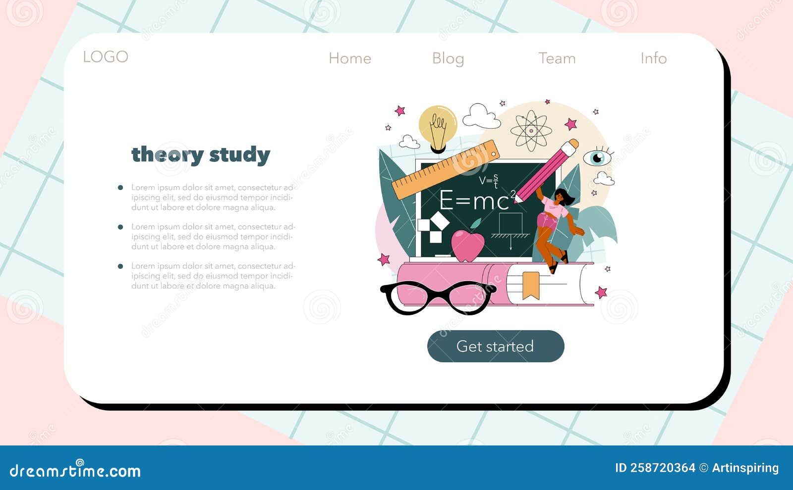 Physics School Subject Web Banner or Landing Page. Students Explore ...