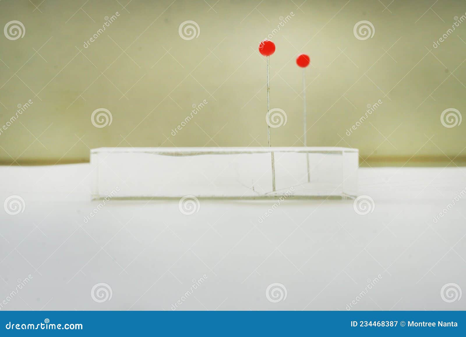 Pins are Placed in Front of and Behind a Square Glass Rod To Study the ...