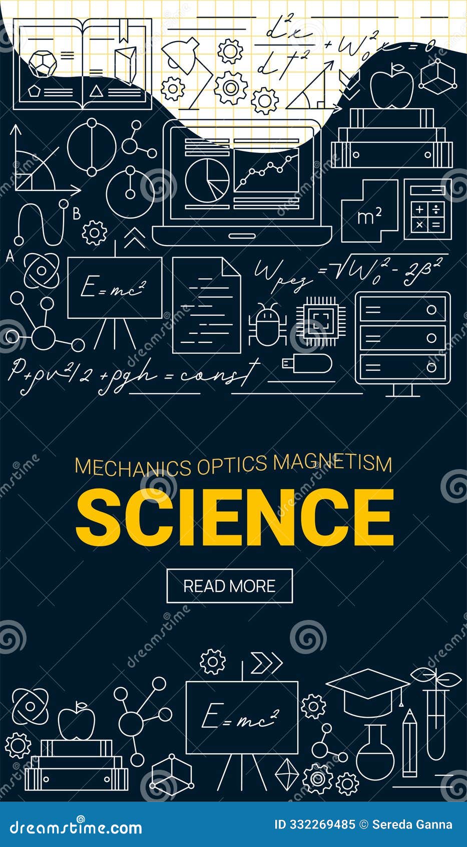 Physics Science Line Flyer stock illustration. Illustration of ...