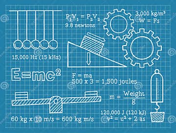 Physics, Science, School, Blueprint Stock Vector - Illustration of ...