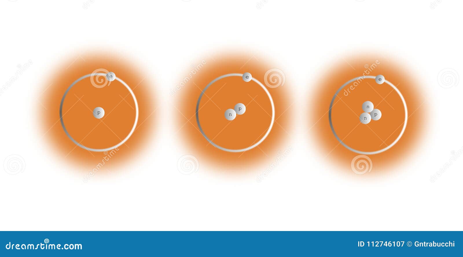 Hydrogen Isotopes Illustration Schematic On A Blue Background Physical ...