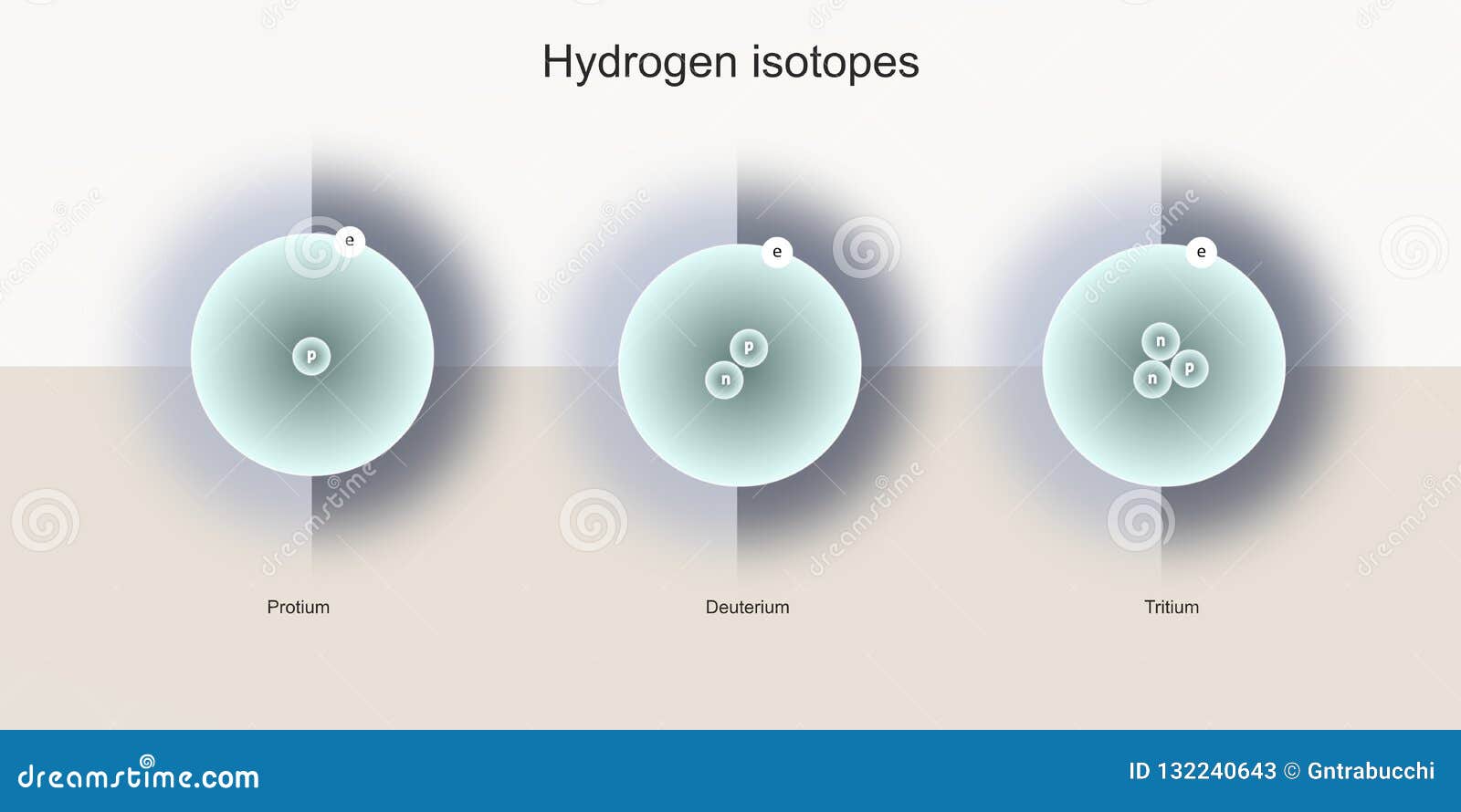 Hydrogen Isotopes. Atomic Structure Cartoon Vector | CartoonDealer.com ...