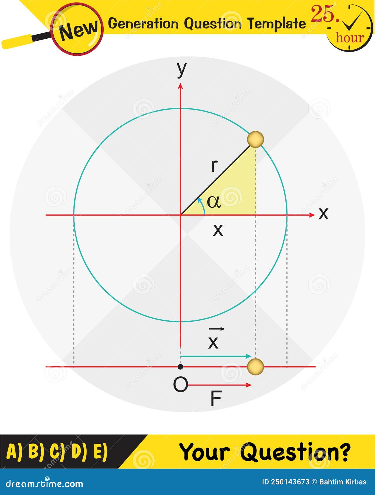 Physics, Simple Harmonic Motion, Exam Question, Eps Stock Illustration ...