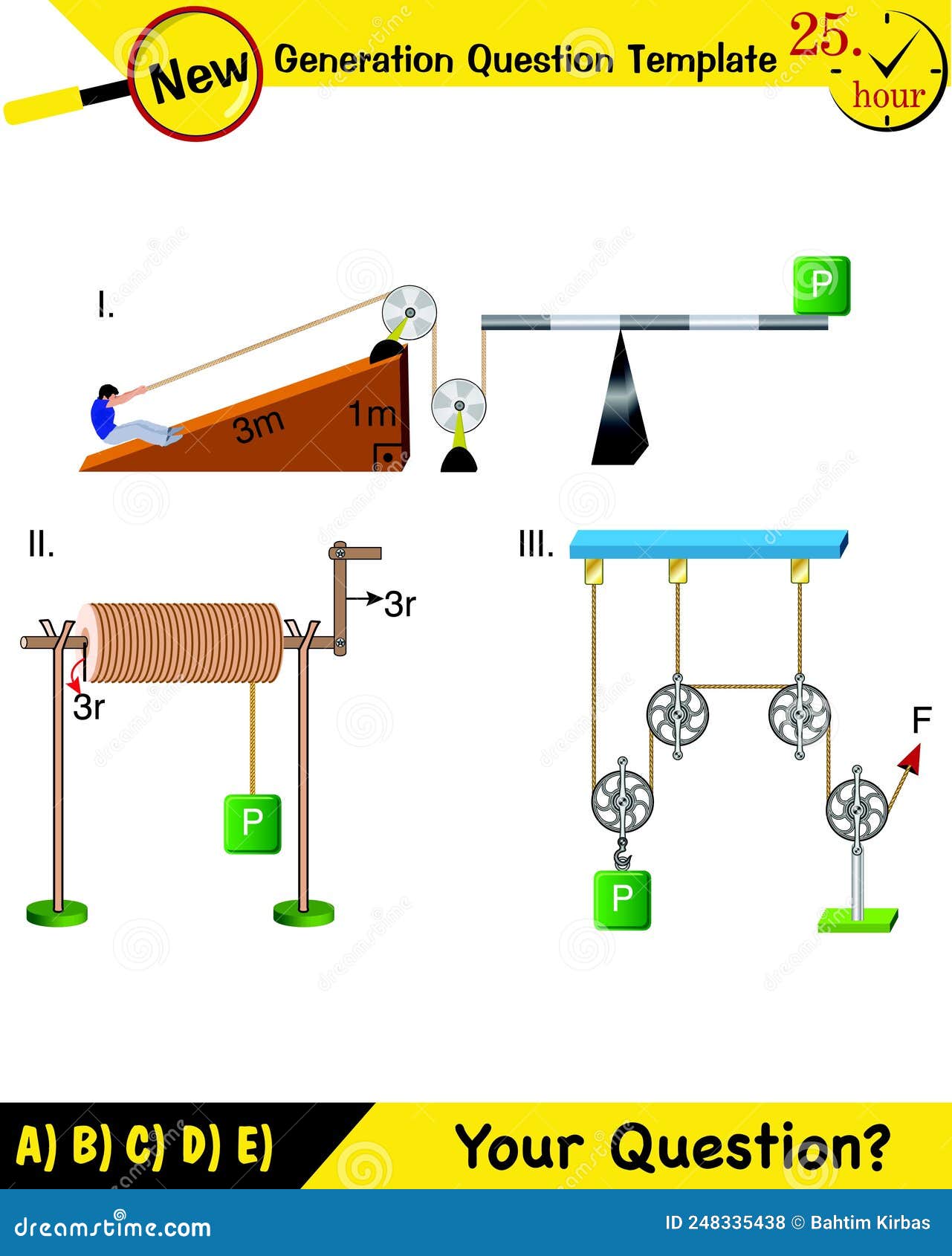 Physics, Simple Machines, Next Generation Question Template Stock ...