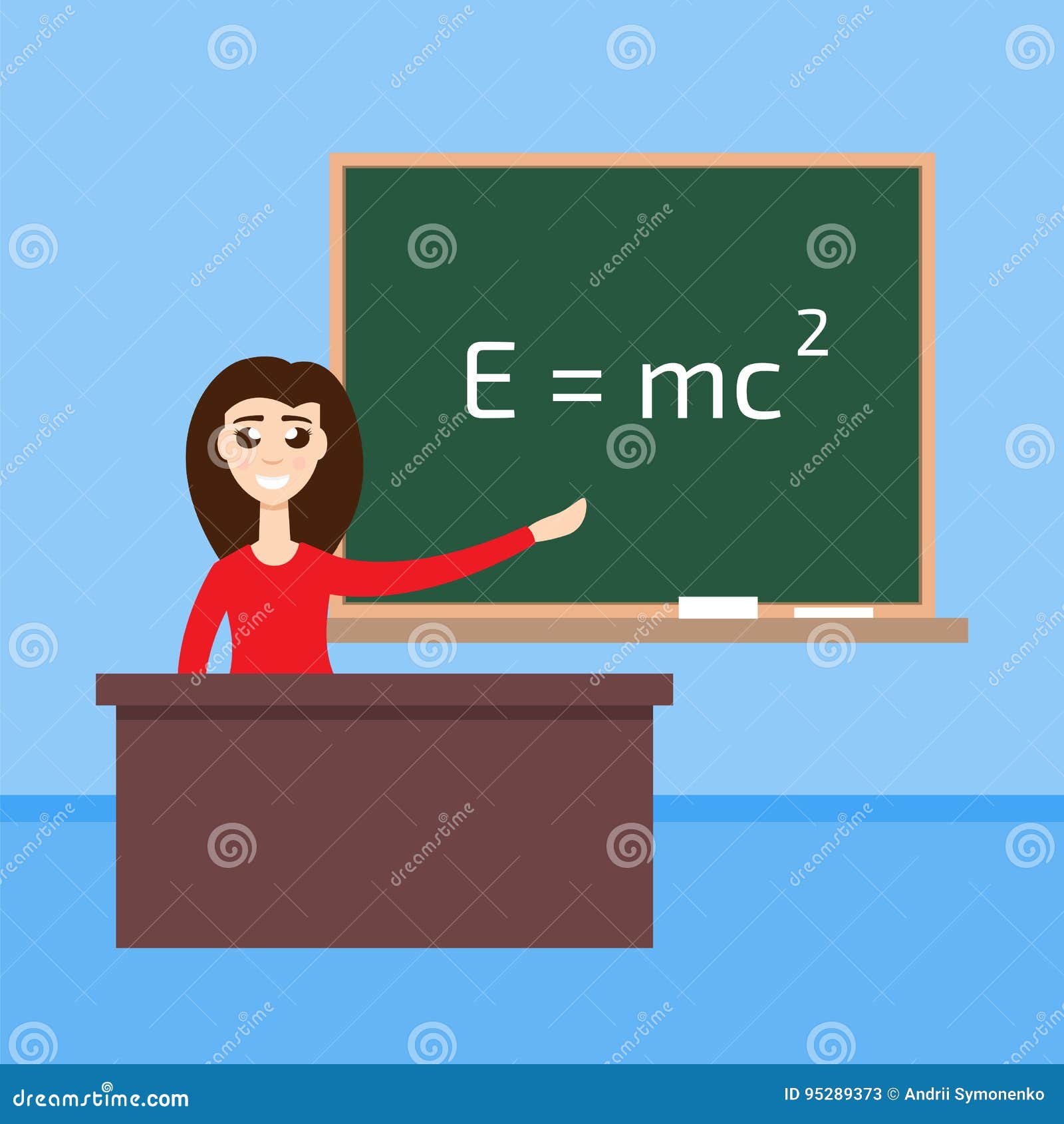 Physics Teacher in the Classroom. Vector Illustration Stock Vector ...