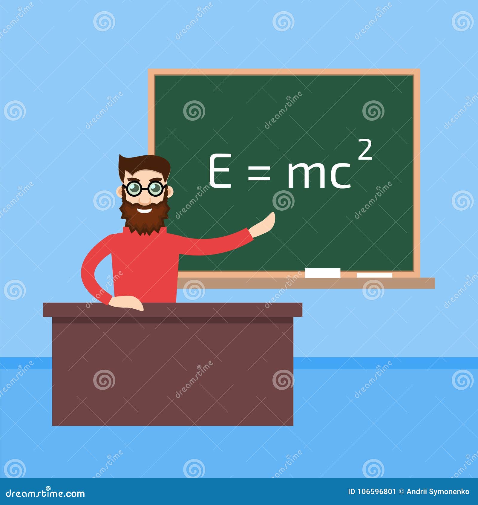 Physics Teacher in the Classroom. Vectro Illustration Stock Vector ...