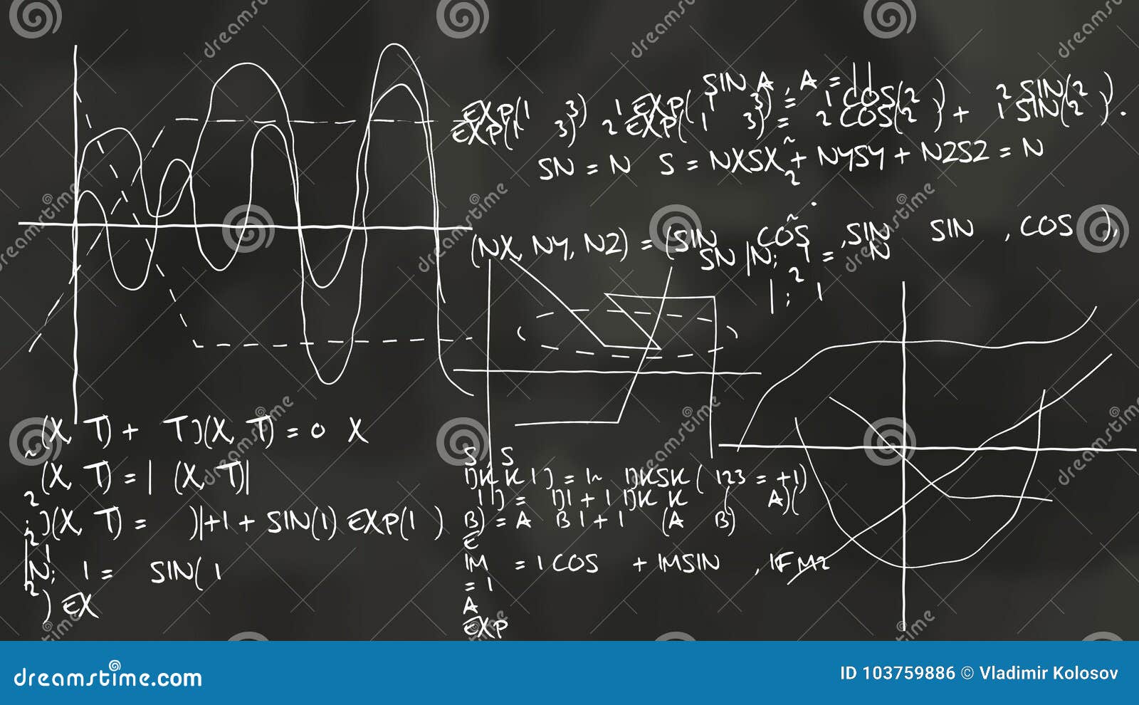 Physics Theory Sinusoidal Chalkboard Stock Photography | CartoonDealer ...