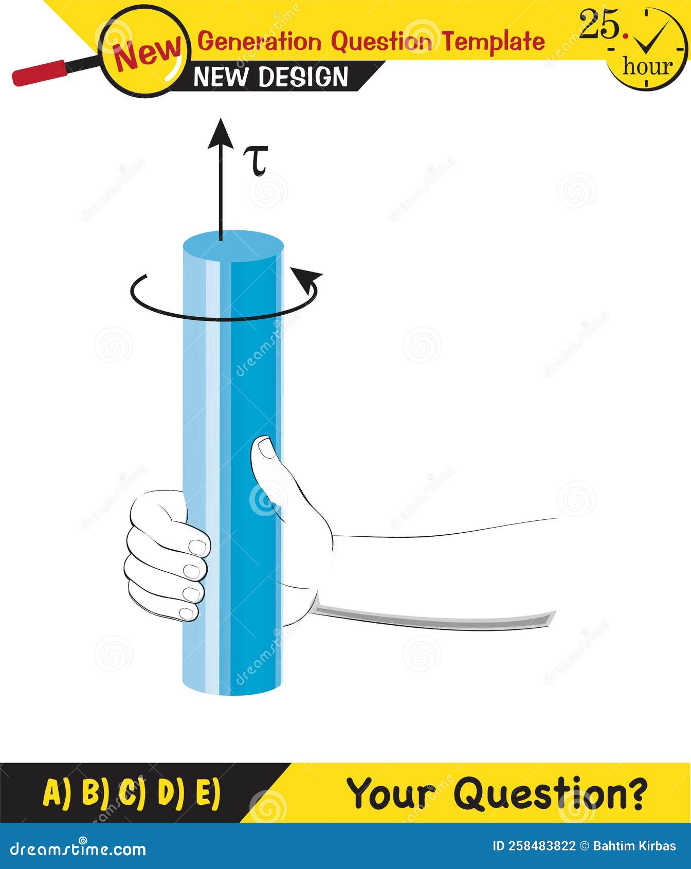 Torque Physics Example Diagram, Mechanical Vector Illustration Poster ...