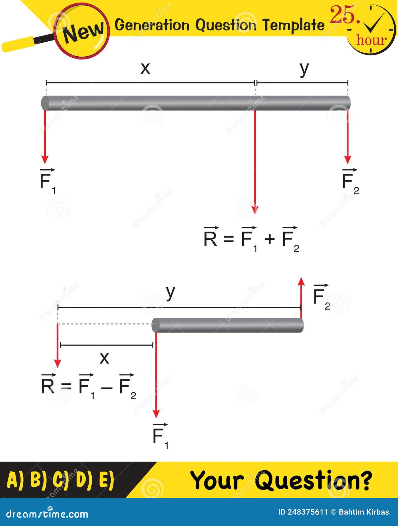 Physics, Torque, Next Generation Question Template Stock Illustration ...