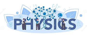 Physics Typographic Header Concept. Scientist Explore Electricity ...