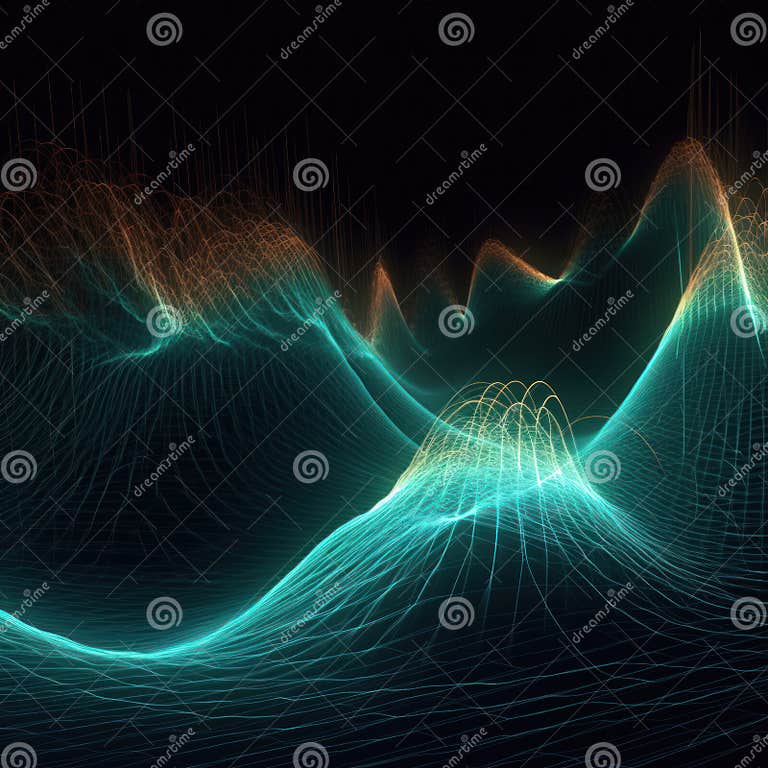 Physics Waves, Abstract Illustration. Created Using Generative Al Tools ...