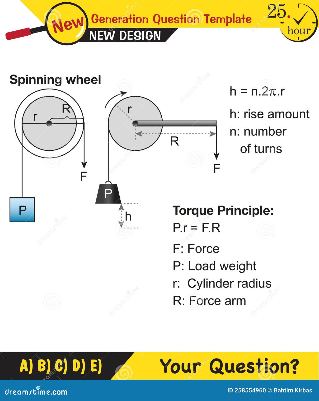Physics, Well, Simple Machines, Eps Stock Vector - Illustration of hole ...