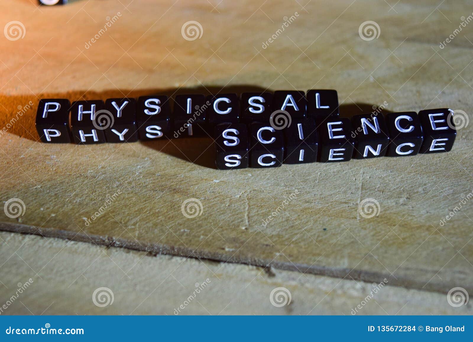PHYSICSAL SCIENCE Concept Wooden Blocks on the Table. Stock Photo ...