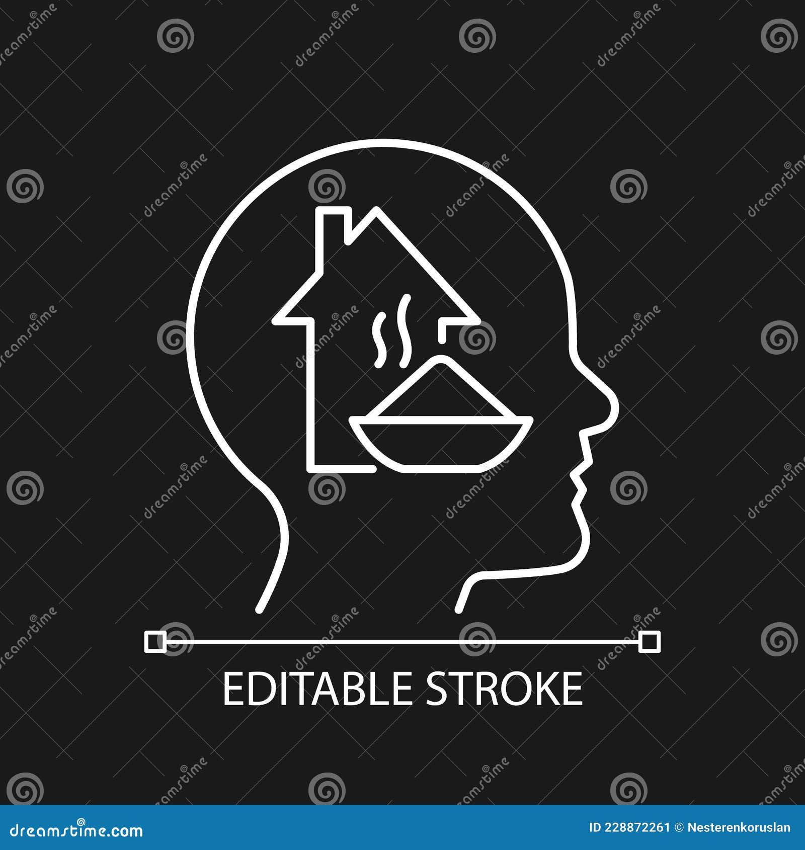 Physiological Motivation Linear Icon Vector Illustration ...