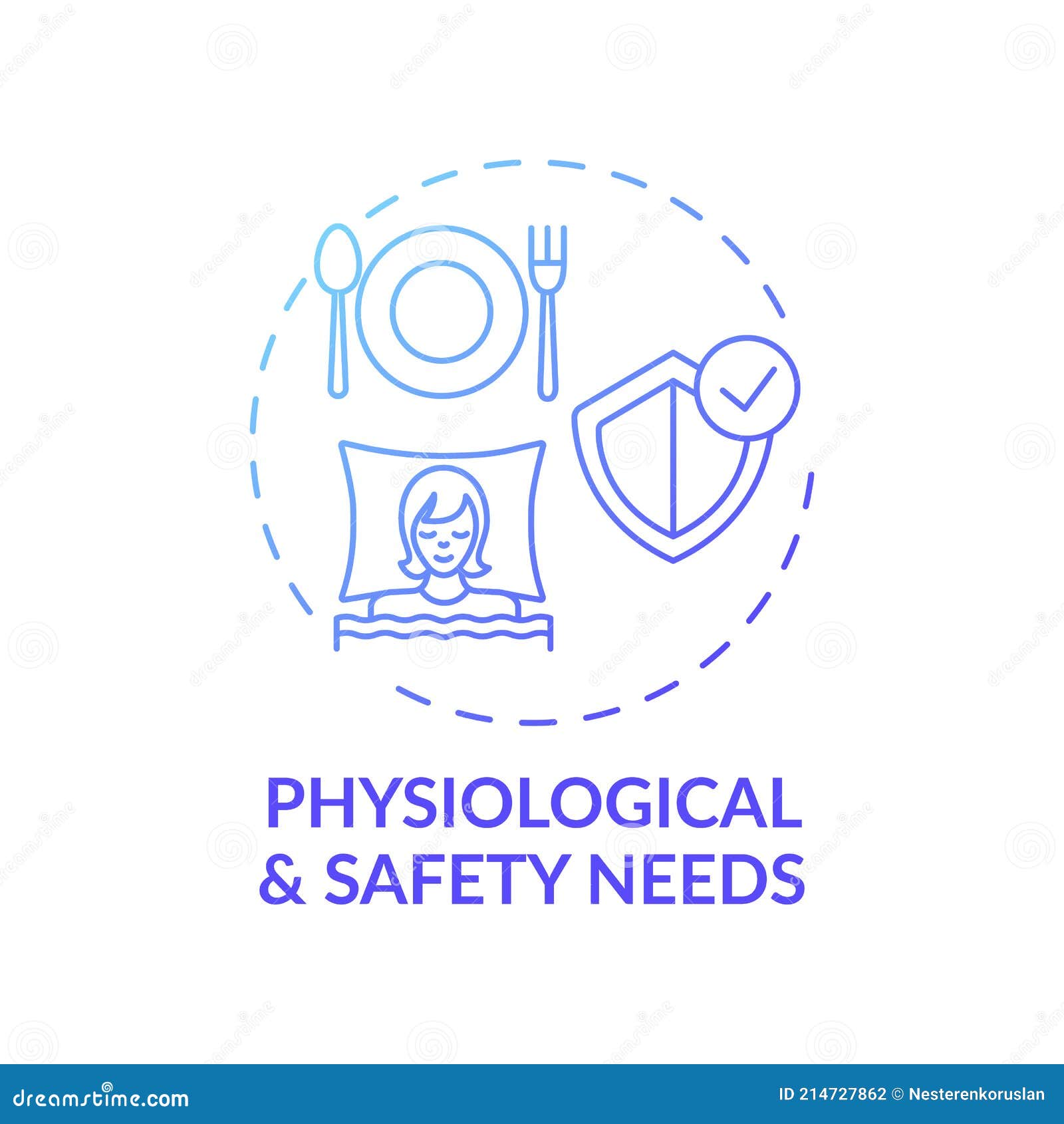 Physiological and Safety Needs Dark Blue Gradient Concept Icon Stock ...